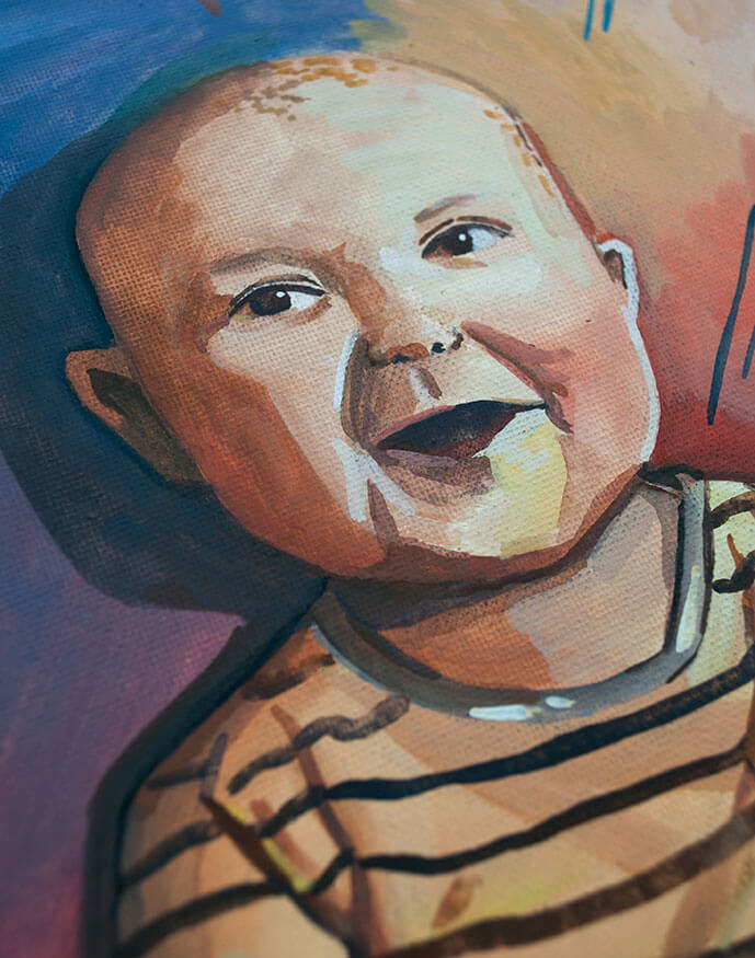 Sizzling New Portrait Canvas Painting - Haydn Symons Illustration